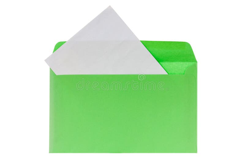 Groene Envelop Met Brief Foto. Afbeelding: 3369373