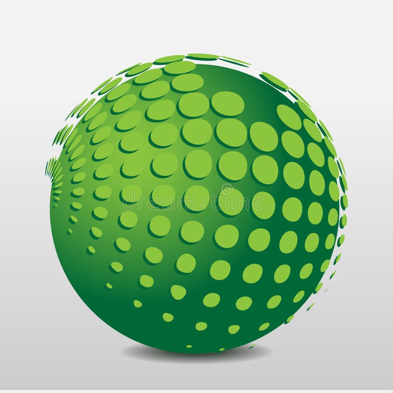 Groene Fosforescerende Bal Met Drijvende Punten Vector Illustratie ...