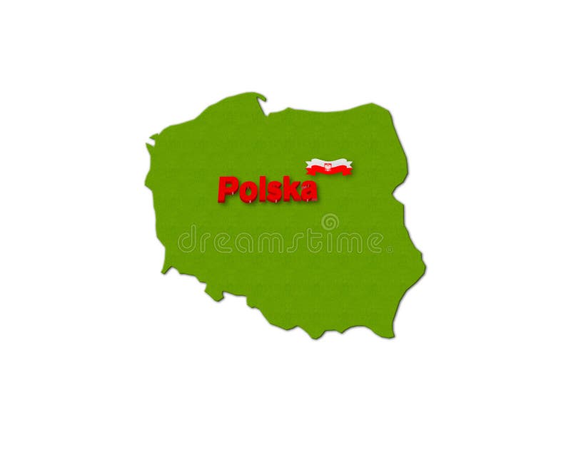 Groene Het Symbool Poolse, Poolse Vlag Van De Kaart Stock Illustratie ...