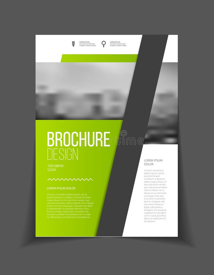 Groene Jaarverslag Vectorillustratie Brochure Met Tekst A4 Vector ...