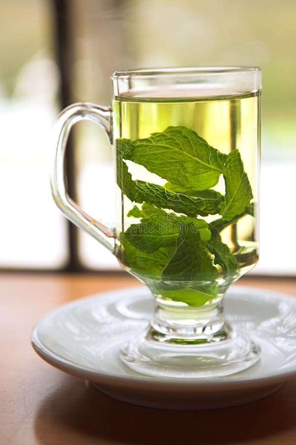 Groene muntthee stock afbeelding. Image of organisch, heet - 3017465