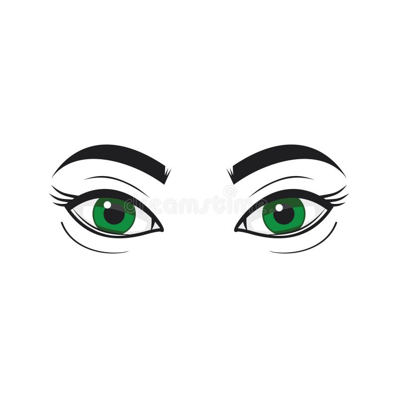 Groene Ogen - Illustratie De Vrouw Van De Schoonheid Makeup Stock ...