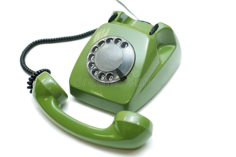 Groene ouderwetse telefoon stock afbeelding. Image of voorbij - 8285461