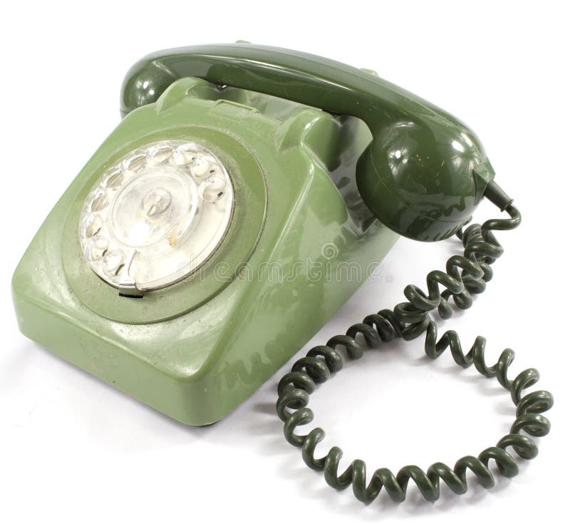 Groene ouderwetse telefoon stock afbeelding. Afbeelding bestaande uit ...