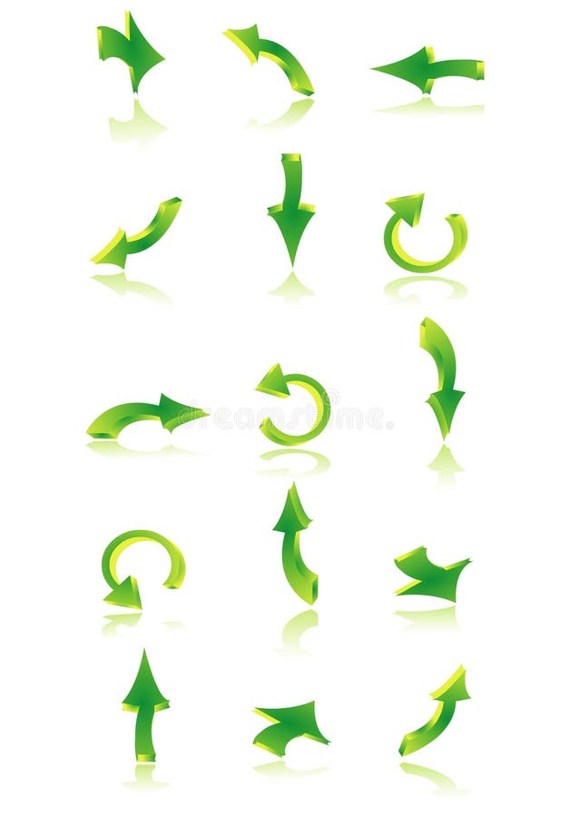 Groene pijlen vector illustratie. Illustration of ontwerp - 6648826