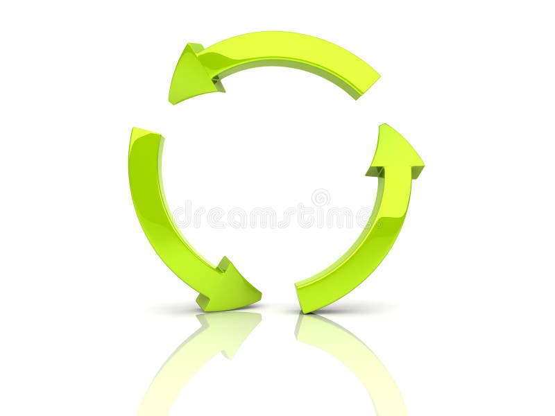 Groene Pijlen in Een Cirkel Stock Illustratie - Illustration of drie ...