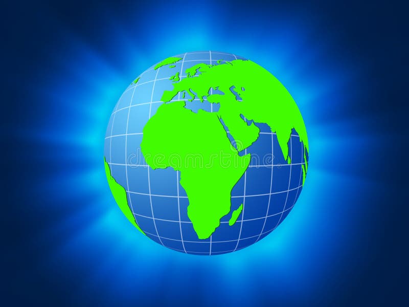 Groene wereldbol vector illustratie. Illustration of blauw - 12604660
