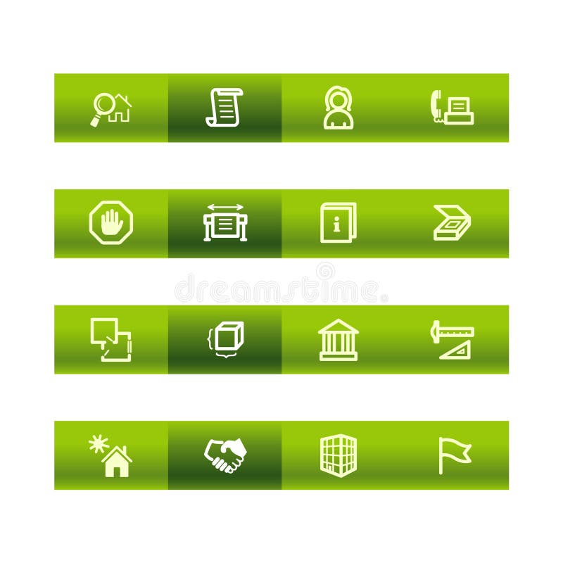 Groene Staaf De Bouwpictogrammen Vector Illustratie - Illustration of ...