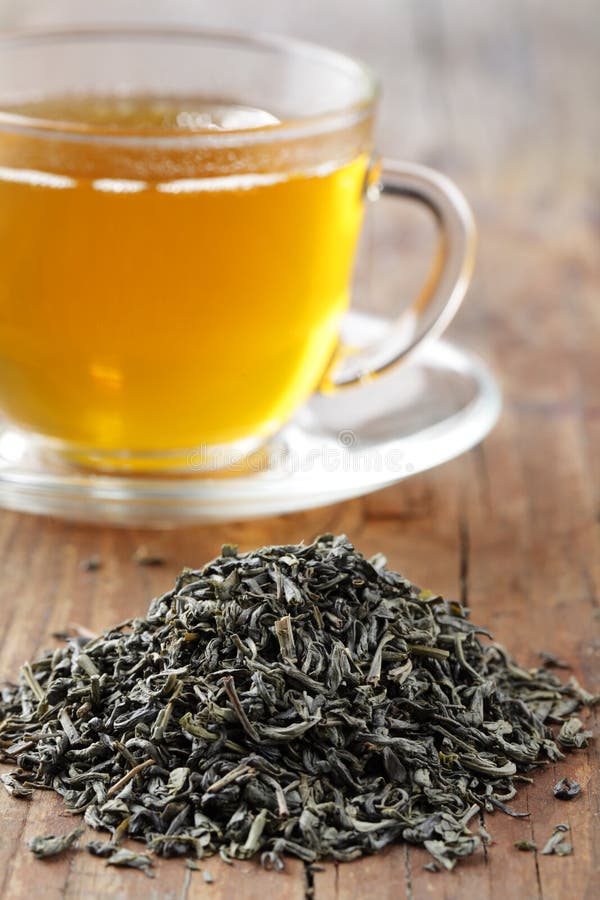 Groene thee stock foto. Image of geel, droog, heet, hoop - 14073916