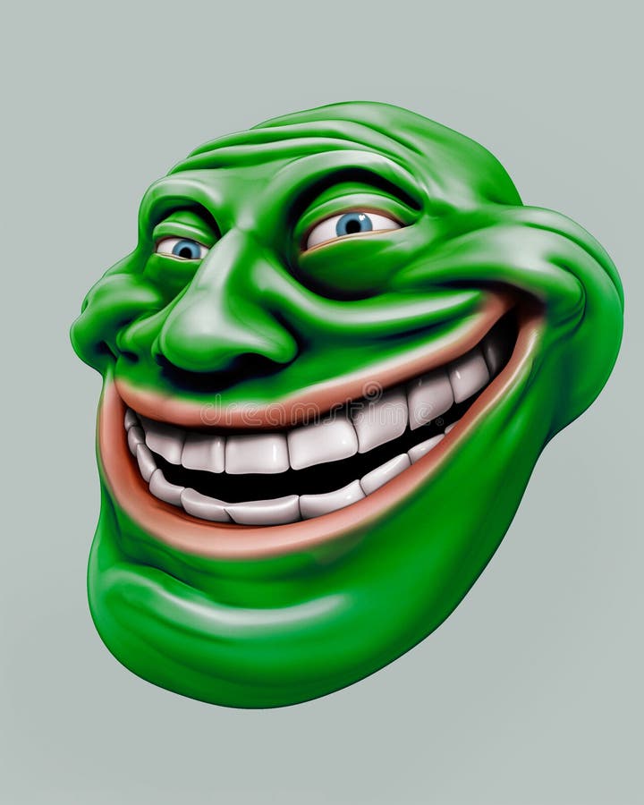 Trollface Internet-sleeplijn 3d Illustratie Stock Illustratie ...