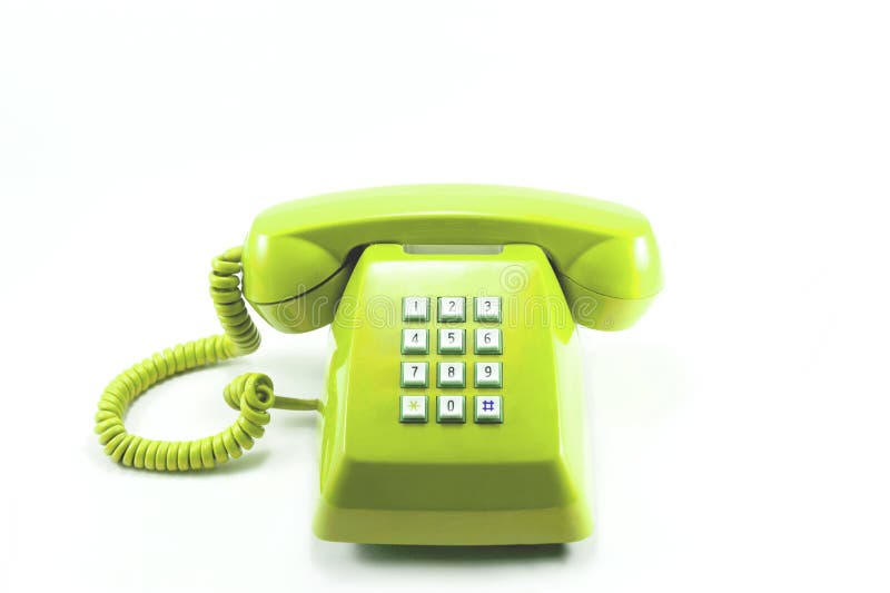 Retro Groene Telefoon Op Wintertalings Groene Achtergrond Stock ...