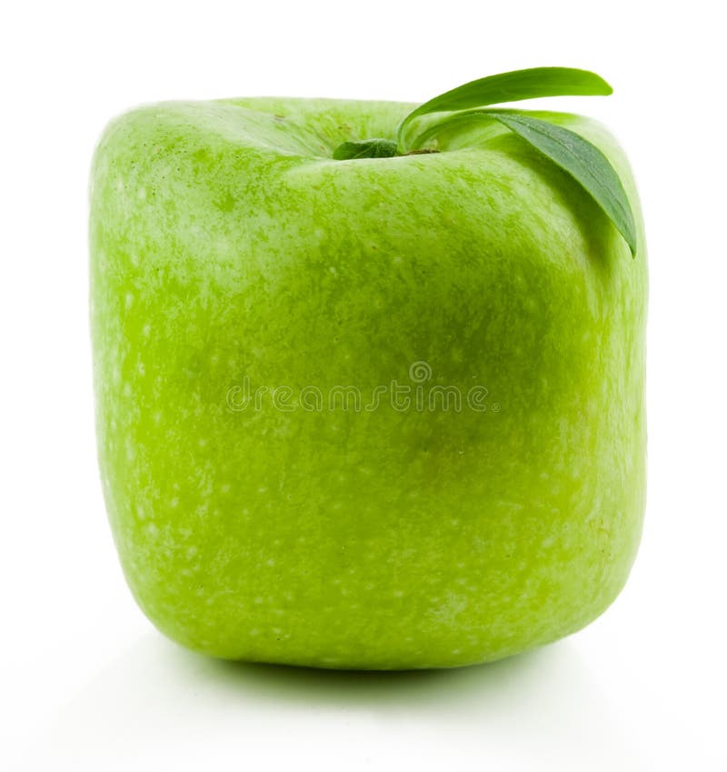 Groene Vierkante appel stock foto. Afbeelding bestaande uit soleerd ...