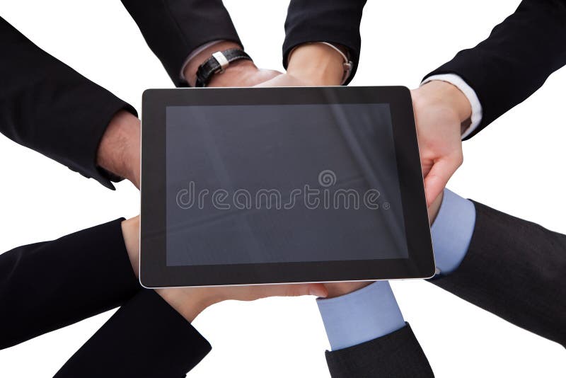Groep De Digitale Tablet Van De Zakenluiholding Stock Afbeelding ... Groep De Digitale Tablet Van De Zakenluiholding Stock Afbeelding ...