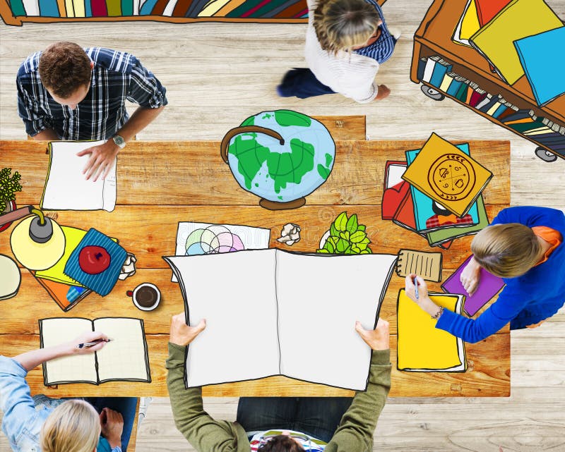 Groep Die Mensen in Illustratie Samenkomen Stock Afbeelding - Image of ...