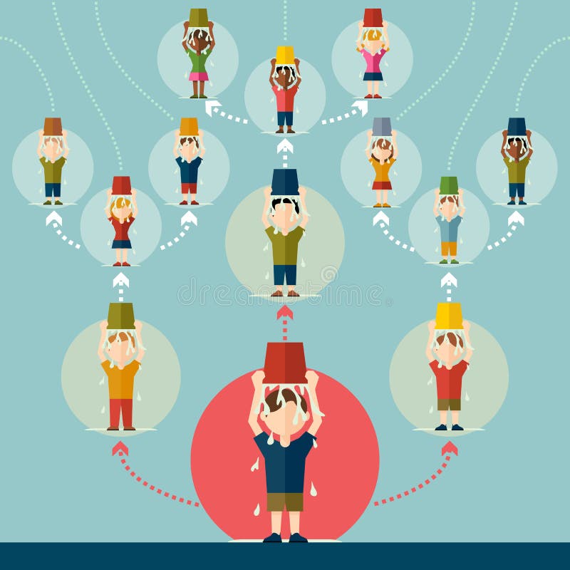 Groep Die Mensen Koud Water Gieten Vector Illustratie - Illustration of ...