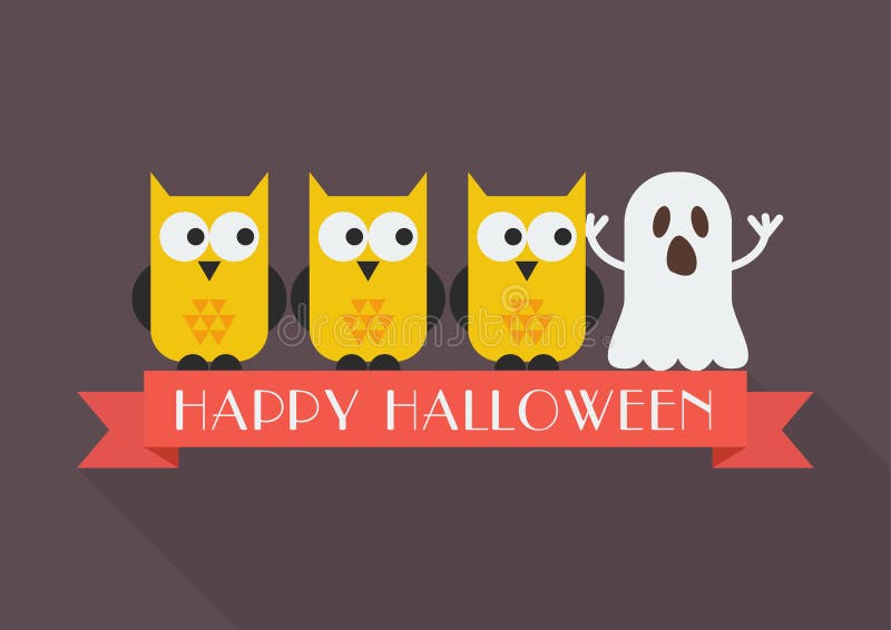 Groep Die Uilen Spook Bekijken Vector Illustratie - Illustration of ...