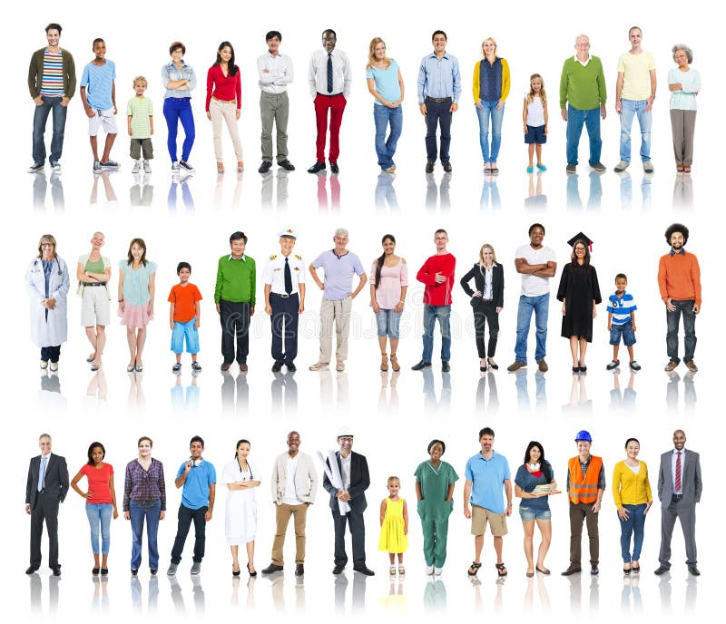 Groep Diverse Mensen Met Verschillende Beroepen Stock Foto - Image of ...