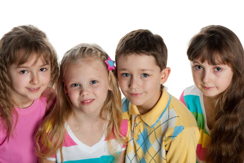 Groep kinderen stock afbeelding. Image of binnen, genoegen - 24428771