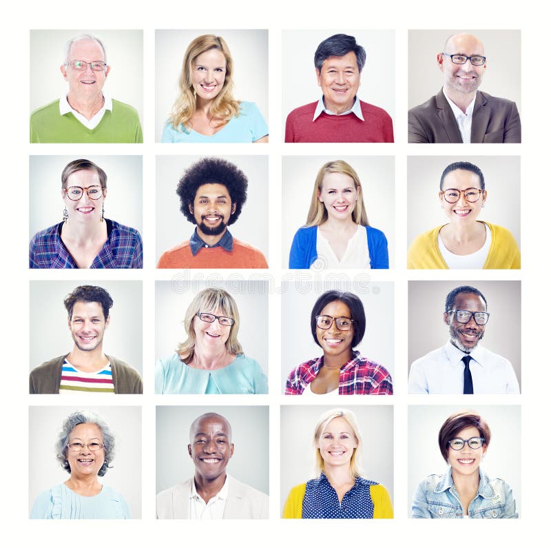 De Collage Van Vele Divers, Multi-etnisch Vrij Knappe Mensen` S Dichte ...