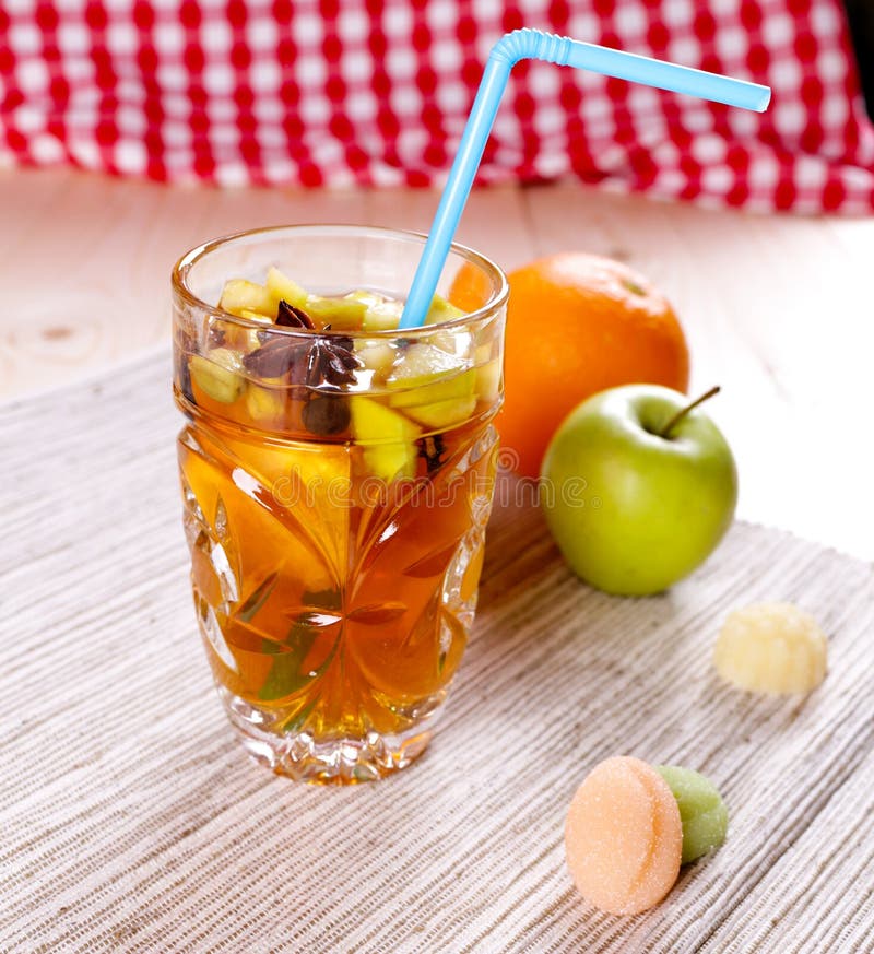 Grog with Lime, Lemon and Apple Stock Image - Image of lemon, autumn ...