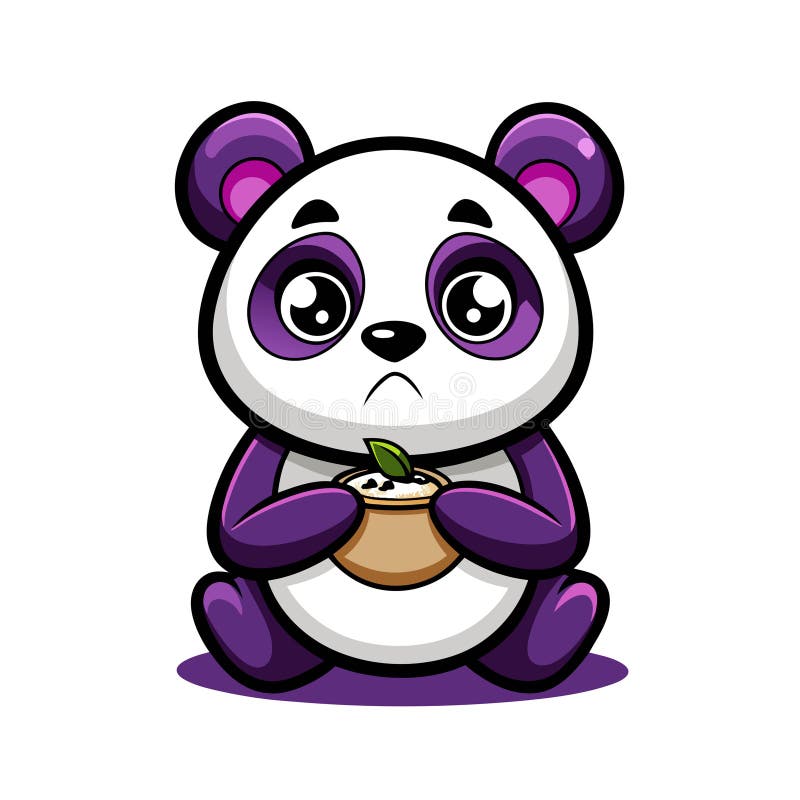 Groggy Panda Eating Illustration for Fun Stock Photo - Illustration of ...