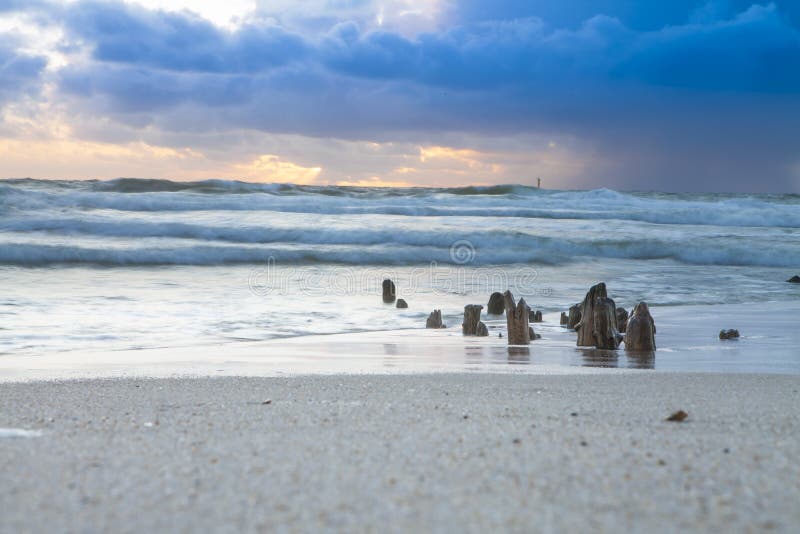 Beach Groin Seascape stock image. Image of navigational - 30565925