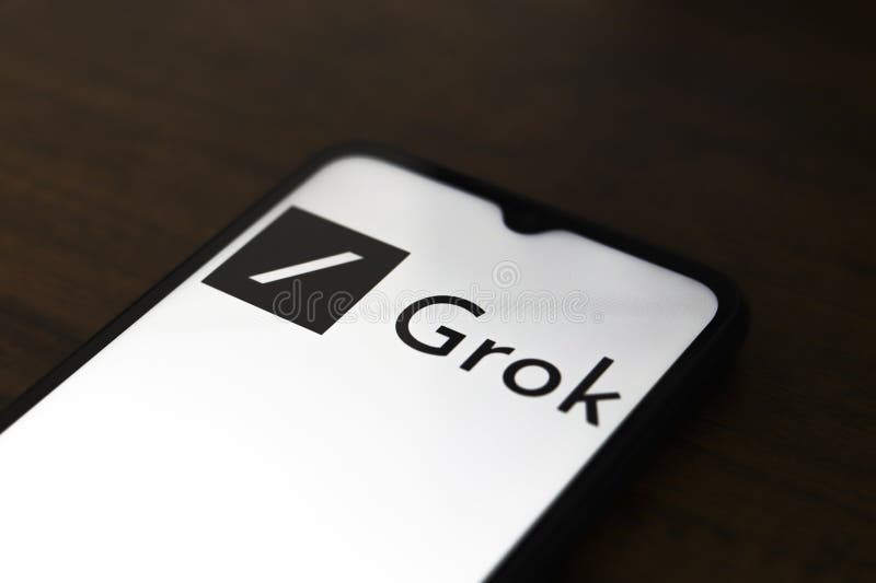 The Grok Logo is Displayed on the Screen of a Smartphone, in Reno ...
