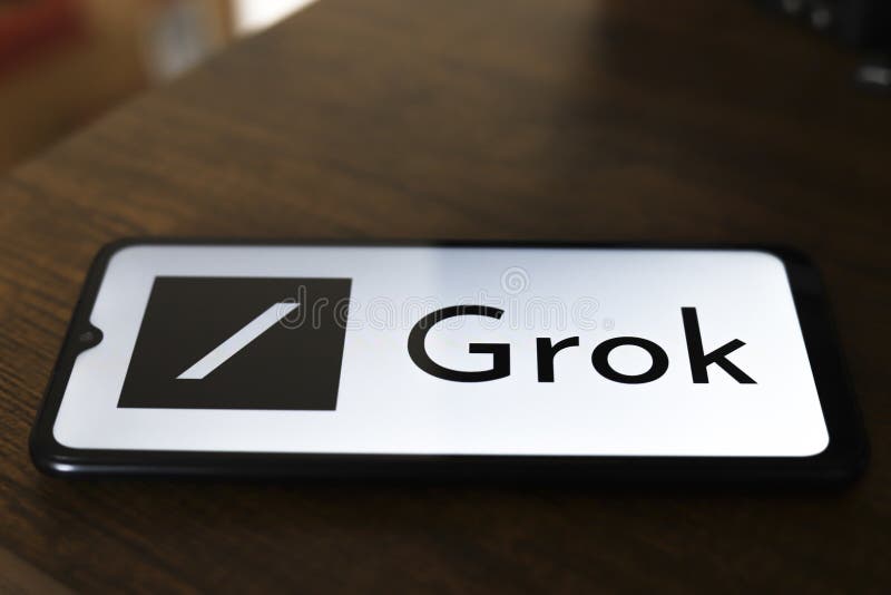 The Grok Logo is Displayed on the Screen of a Smartphone, in Reno ...