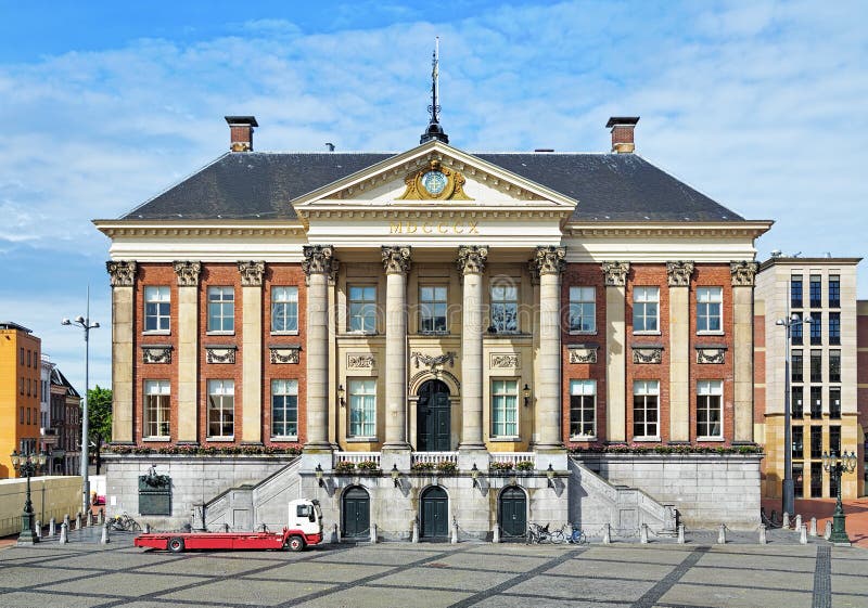 Groningen City Hall, Netherlands Stock Photo - Image of pediment ...