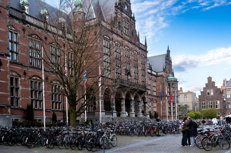 Groningen, Cycling City of the Netherlands. View of University of ...