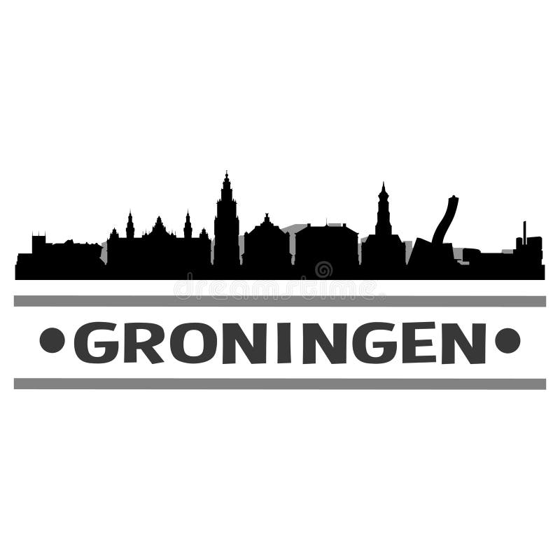 Groningen Netherlands Icon Vector Art Design Skyline Flat City ...