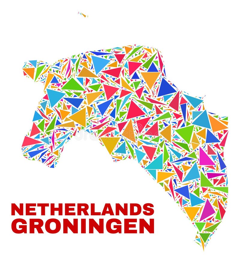 Groningen Province Map - Mosaic of Color Triangles Stock Vector ...