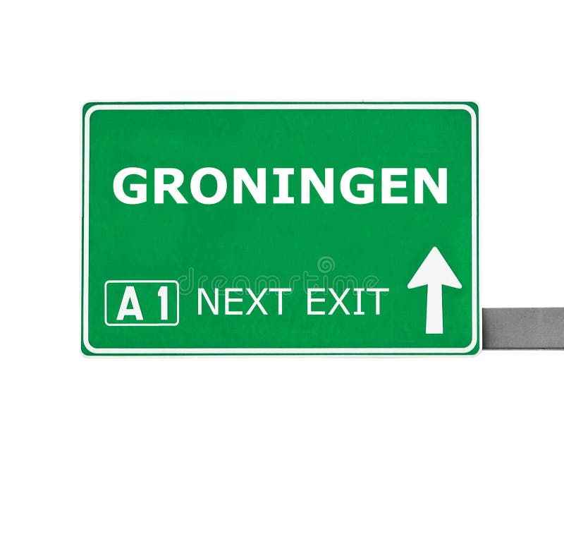GRONINGEN Road Sign Isolated on White Stock Photo - Image of pointing ...