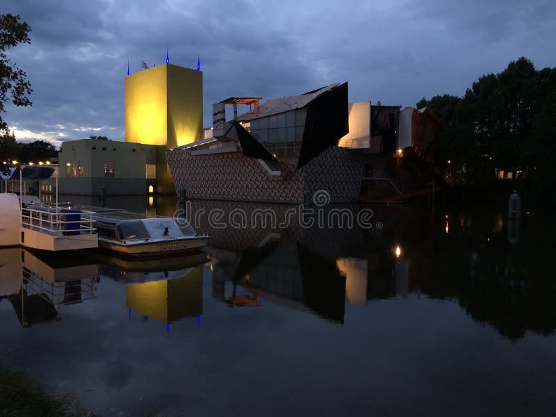 Groninger Museum in the Evening Editorial Stock Image - Image of cruise ...