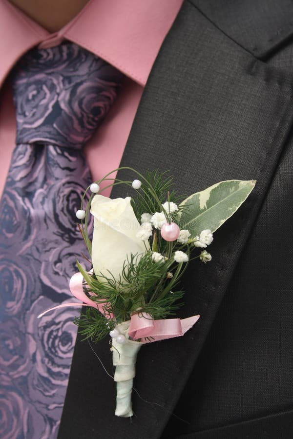 Groom Red Rose Buttonhole Wedding Stock Image - Image of occassion ...