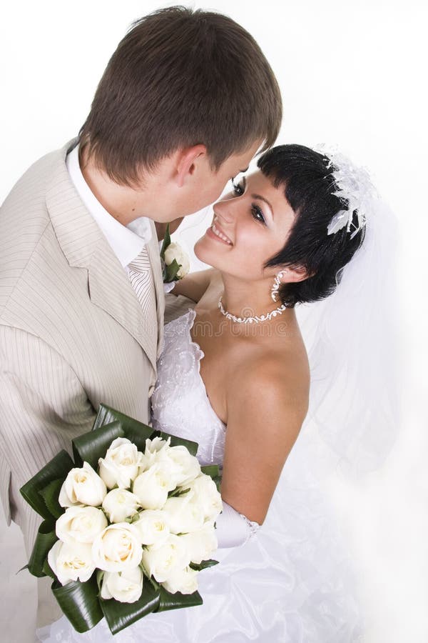 Groom and beautiful bride stock image. Image of happiness - 16568445