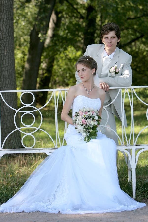 Groom and bride stock photo. Image of love, flower, girl - 14704634