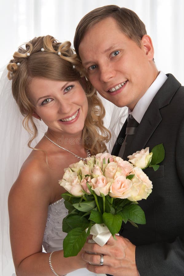 Groom and bride stock image. Image of husband, studio - 26063645