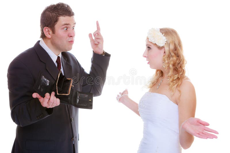 Wedding Fury Couple Yelling, Relationship Difficulties Stock Image ...