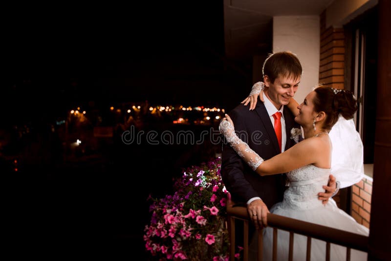 Groom and bride at night stock image. Image of beautiful - 47590325