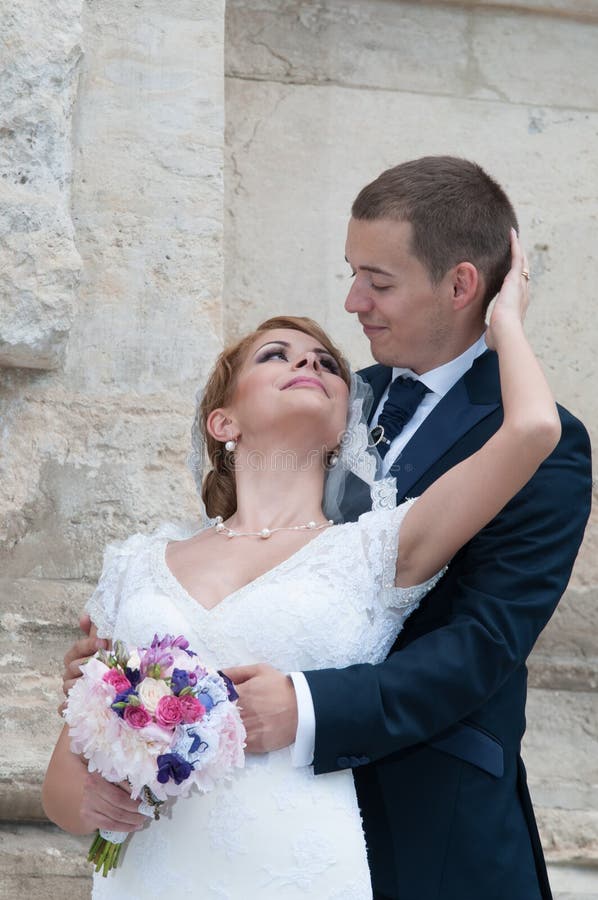Groom and bride stock photo. Image of white, moment, marriage - 40509488
