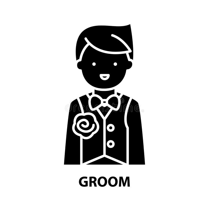 Groom Icon, Black Vector Sign with Editable Strokes, Concept ...