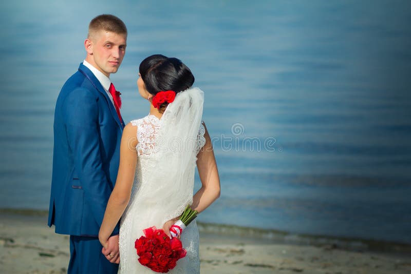 The Groom are Looking in the Camera Stock Image - Image of beauty ...