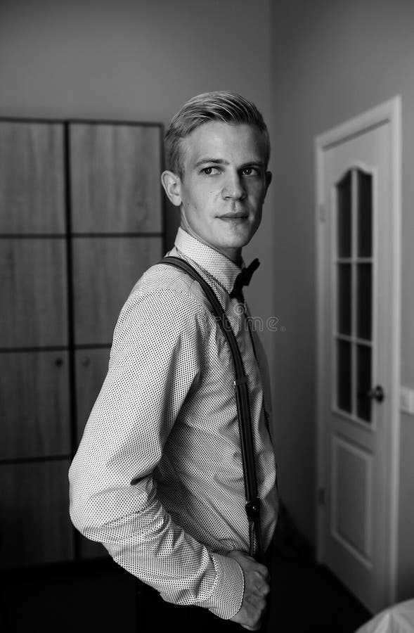 Groom in the Morning Getting Ready Stock Image - Image of cheerful ...