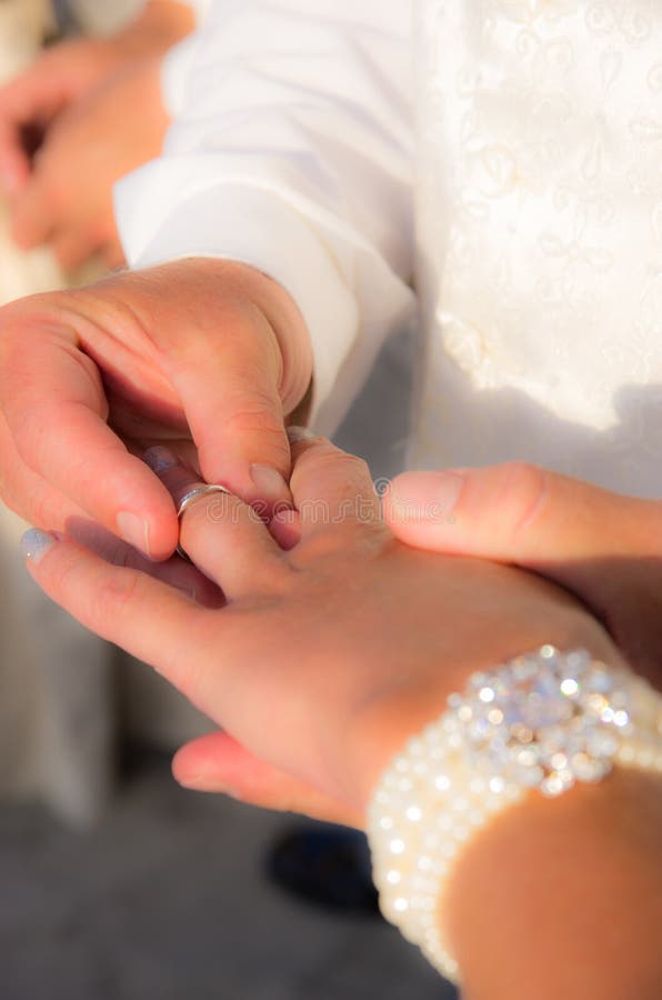 Groom rings bride stock image. Image of bride, wedding - 33389421