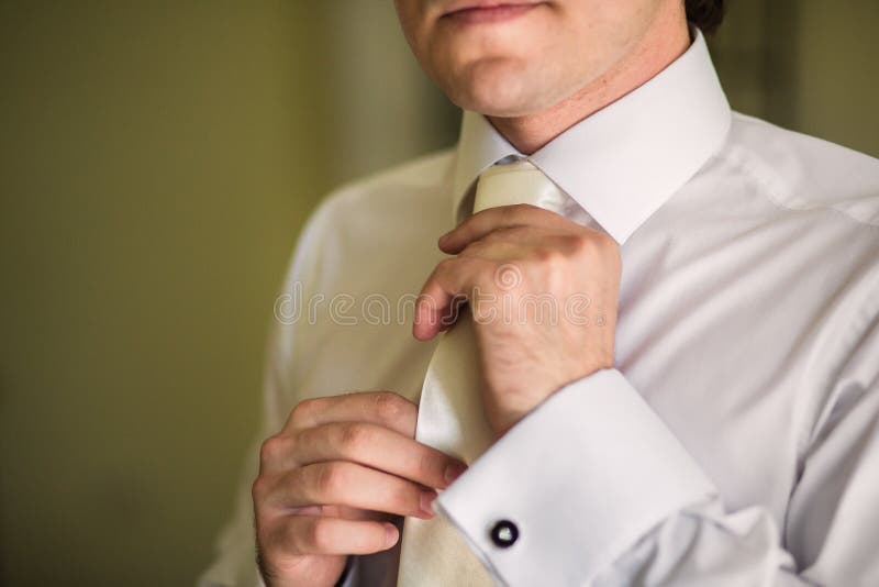 Groom set tie straight stock photo. Image of hand, formal - 65312686