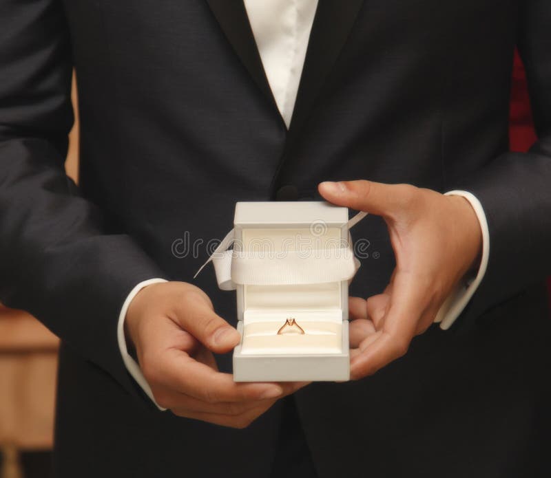 Proposal With A Man Showing A Diamond Engage Ring Stock Photo - Image ...
