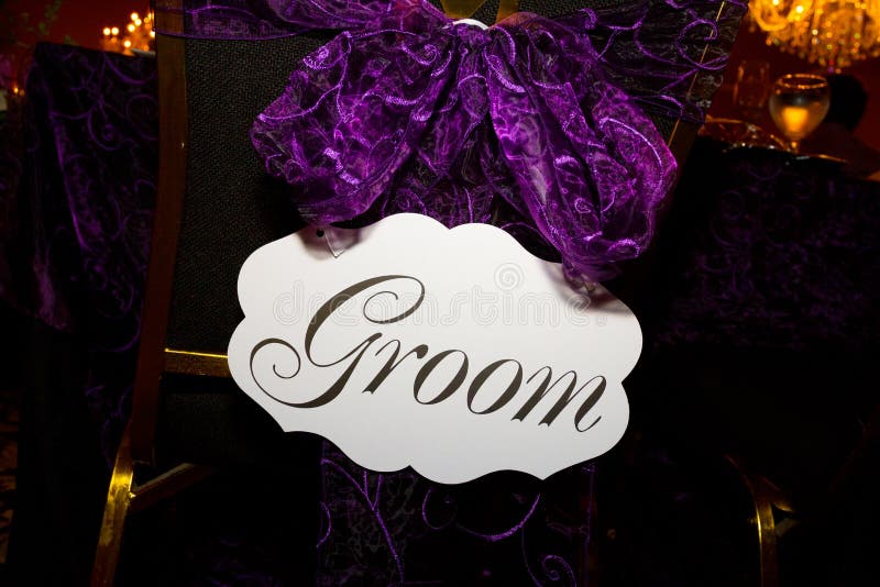 Groom Sign on Chair stock image. Image of wedding, chair - 60919627
