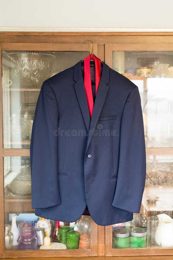 Groom Suit Jacket Hanging stock image. Image of formalwear - 91484115