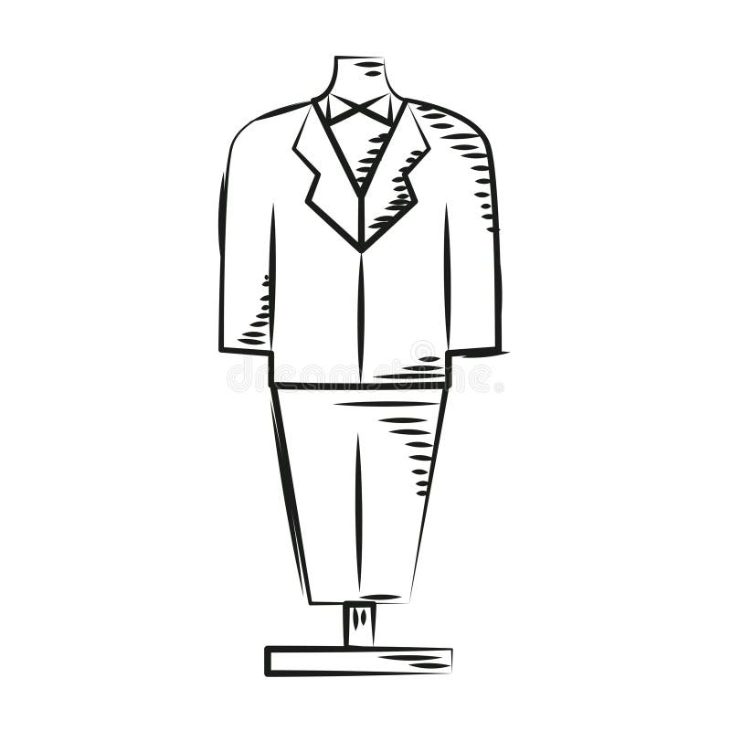 Groom Suit on Mannequin. Vector Stock Vector - Illustration of minimal ...